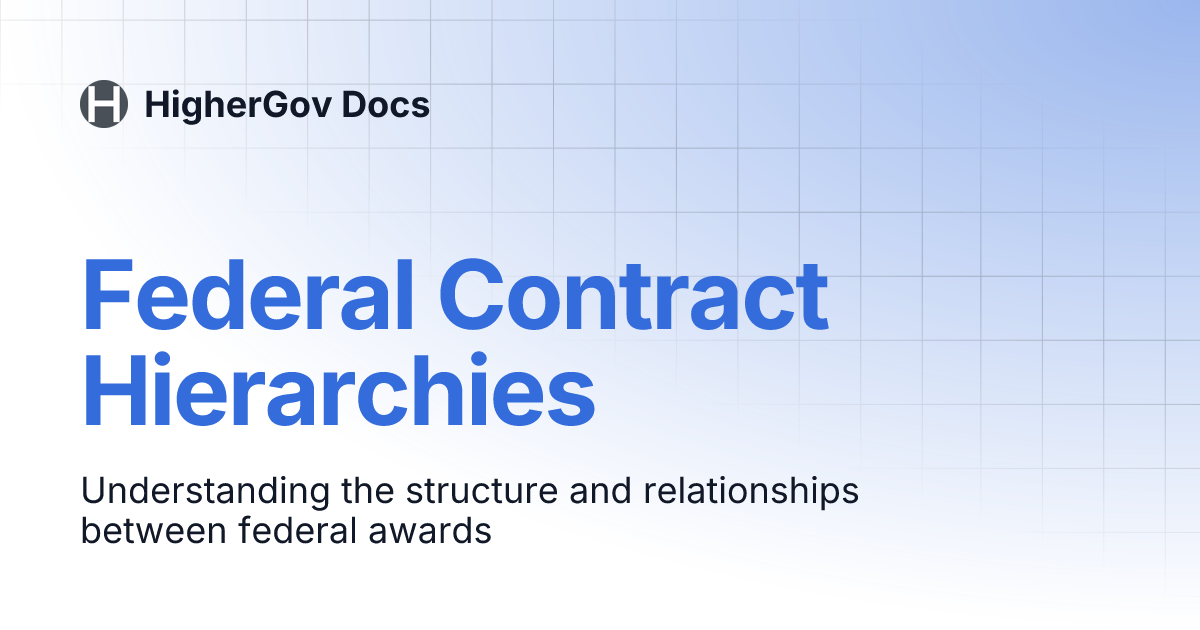 Federal Contract Hierarchies | HigherGov Docs